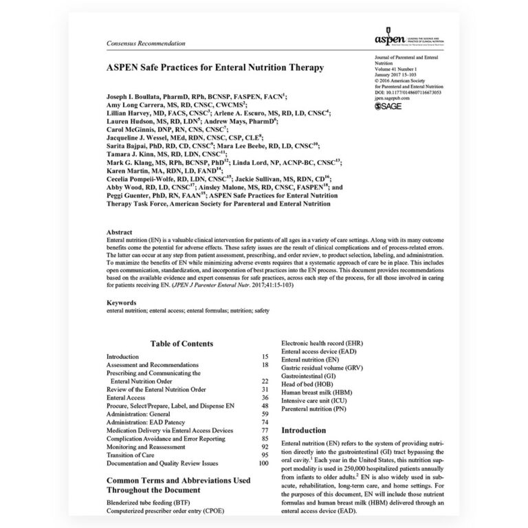 ASPEN Safe Practices for EN Therapy – Timeless Medical Systems